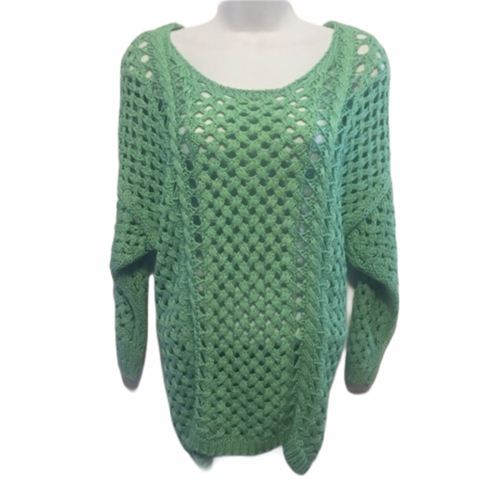 Zara Mint Green Open Weave Sweater - Gem